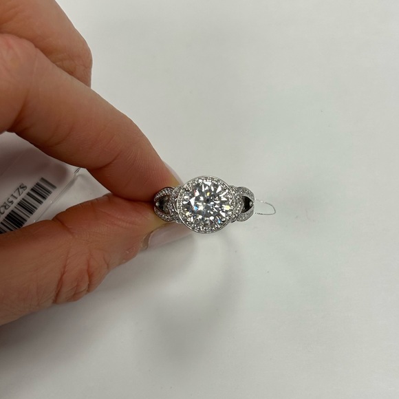 Suzy Levian | Jewelry | Suzy Levian Sterling Silver White Cz Engagement ...
